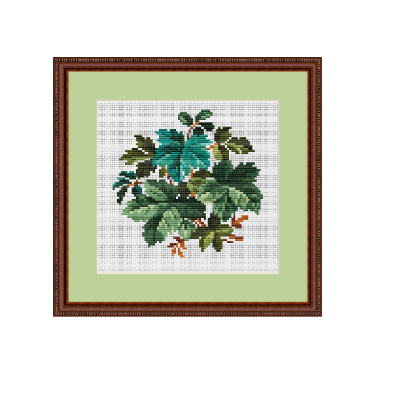 Bouquet of Leaves Cross Stitch Pattern – Funny Cross Stitch