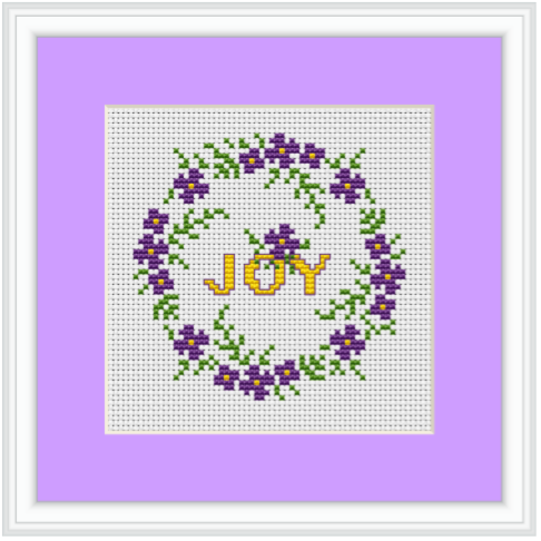 Joy Cross Stitch Kit. Wreath Cross Stitch Kit – Funny Cross Stitch