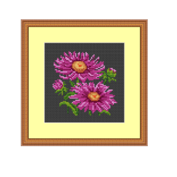 Instant Download Chart. Asters Cross Stitch Pattern. – Funny Cross Stitch