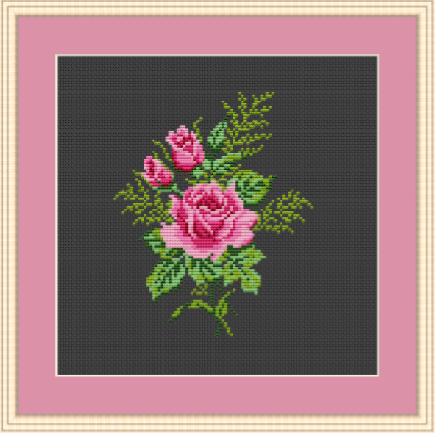 Pink Rose Cross Stitch Kit – Funny Cross Stitch