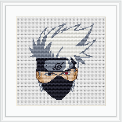 Kakashi Hatake Naruto Cross Stitch. Anime Funny Counted Cross Stitch K ...